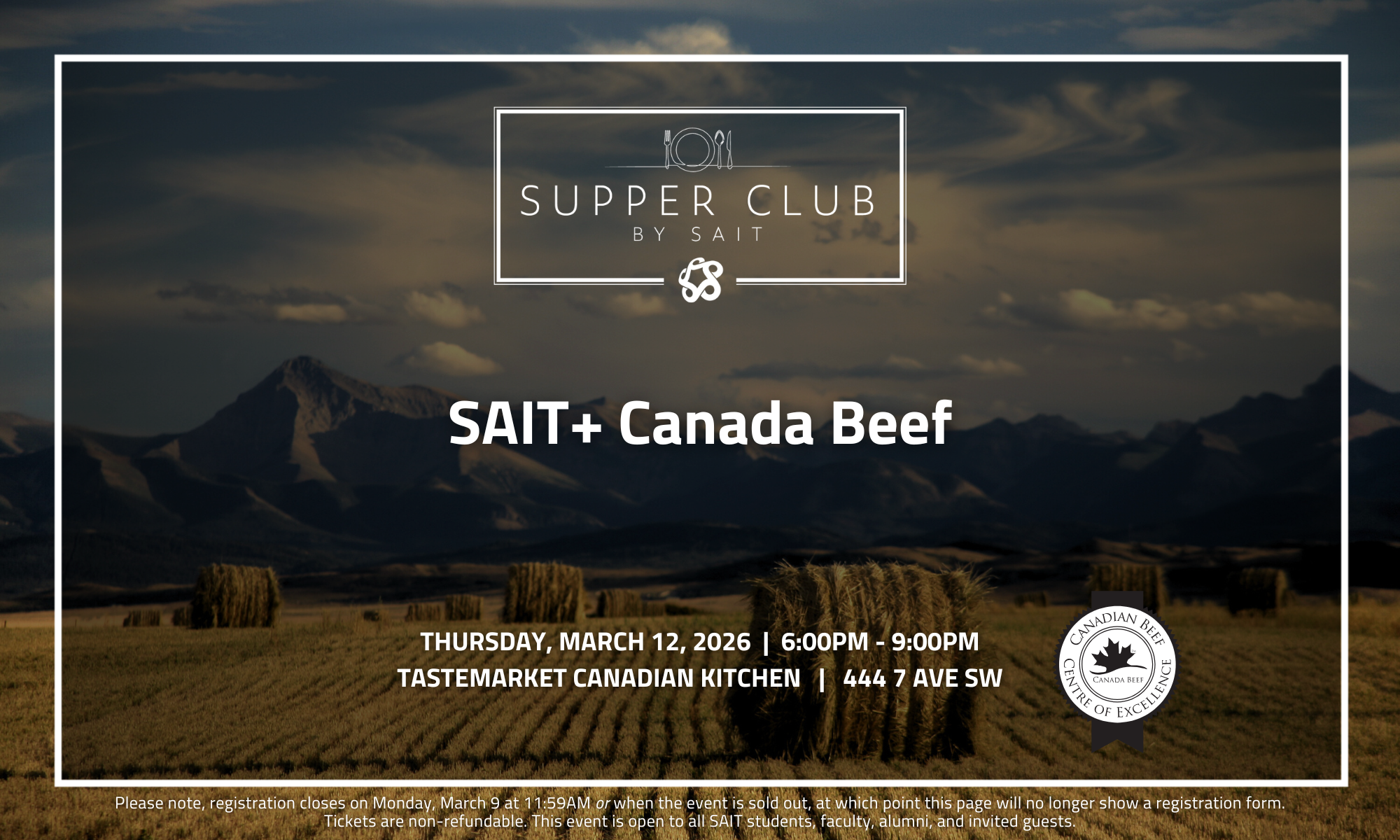 SAIT - Supper Club presents SAIT+ Canada Beef March 12, 2026